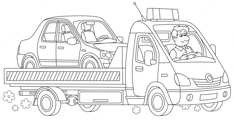 Kapotte Auto Kleurplaat | TellPearson.org