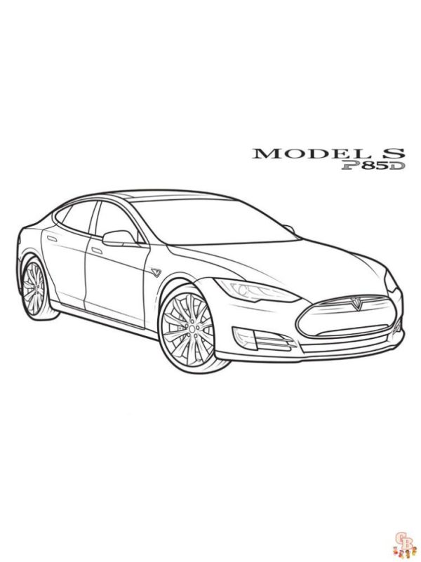 Tesla Model S Kleurplaat | TellPearson.org