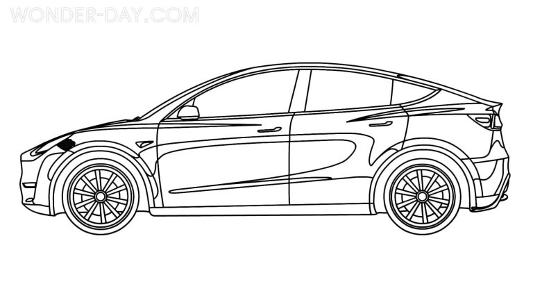 Tesla Model Y Kleurplaat | TellPearson.org